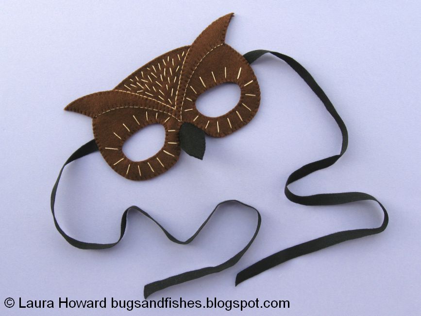 Bugs and Fishes by Lupin: Felt Owl Mask Tutorial for Halloween