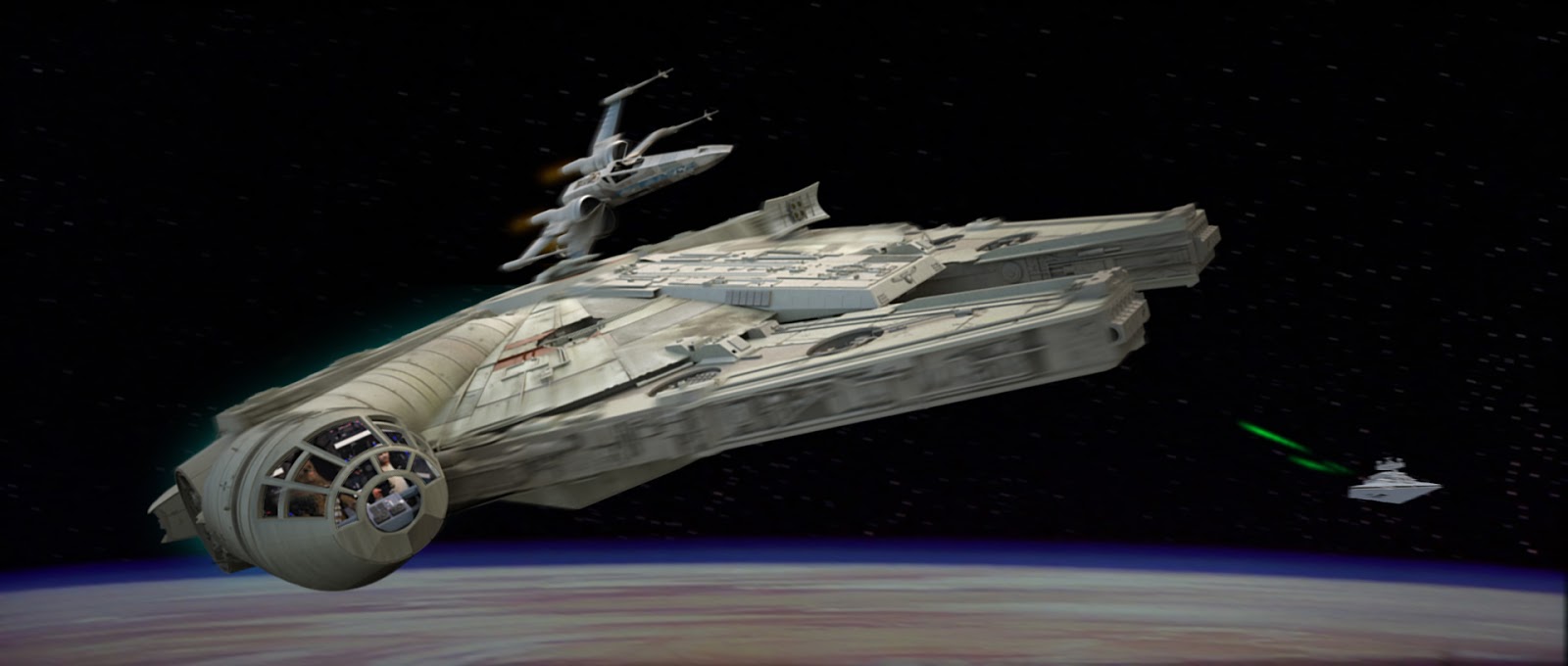 Stinson's All Things Star Wars Blog: Falcon and X-Wing in flight