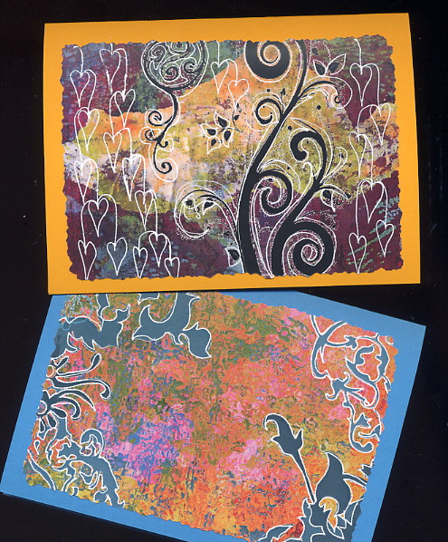 Joanna Grant Mixed Media Art: Quick & Easy Gelli Print Greeting Cards