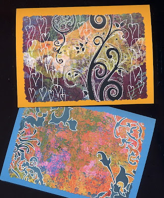 Joanna Grant Mixed Media Art: Quick & Easy Gelli Print Greeting Cards