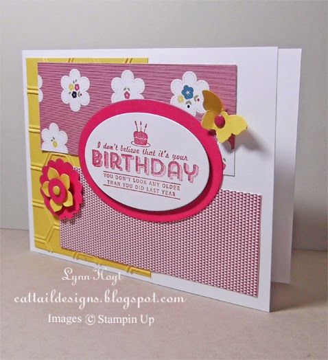 Cattail Designs: Mojo Monday 339, A Stampin Up Birthday SAB card