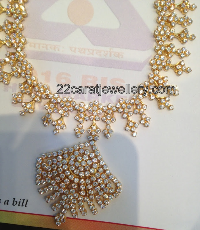 Cz Stones Heavy Necklace - Jewellery Designs