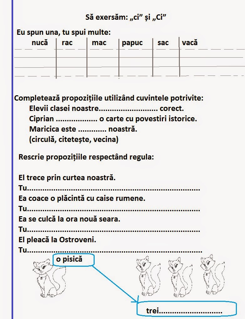 Lumea lui Scolarel...: Grupul de litere „ci” și „Ci”