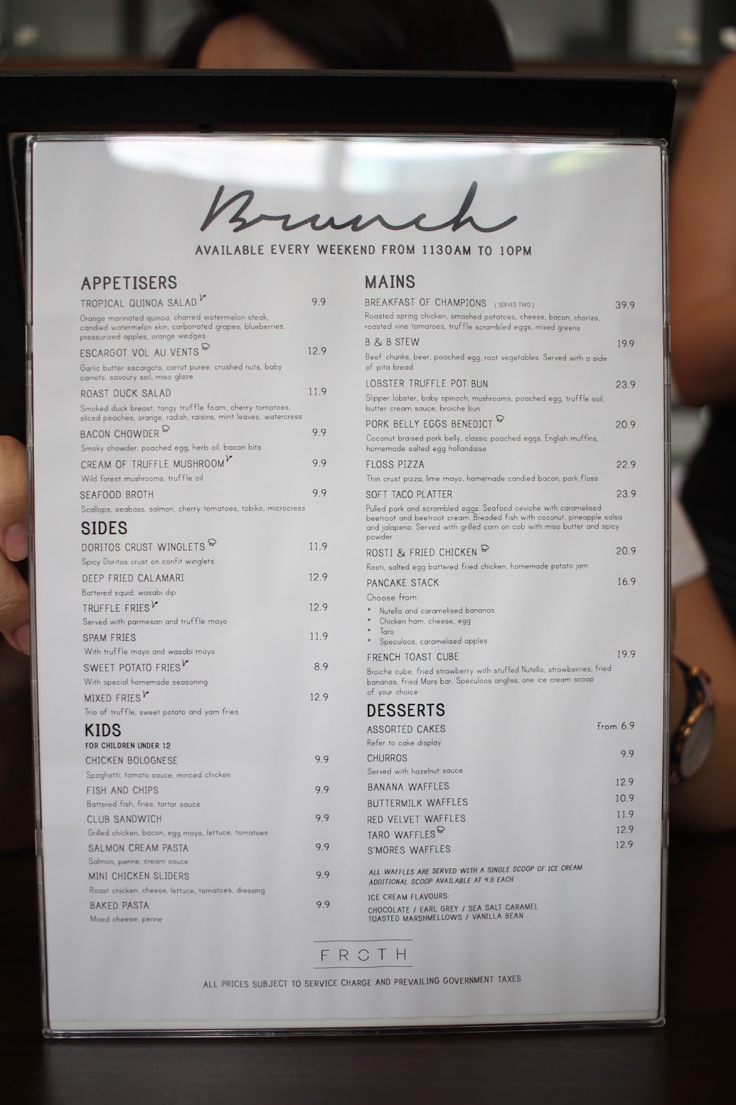 [Relocated] Froth Cafe Weekend Brunch Menu, BIG Hotel Singapore ...