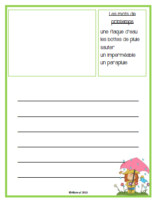 L'écriture de printemps - Primary French Immersion Resources