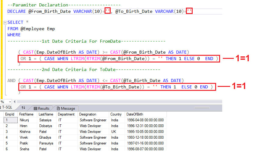 SQL Server Date Range Condition in WHERE Clause | Codingvila