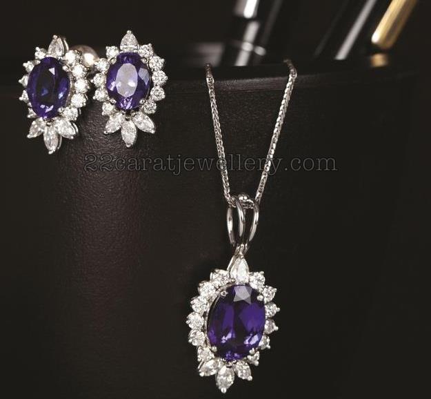 Tanzanite Pendant Set - Jewellery Designs