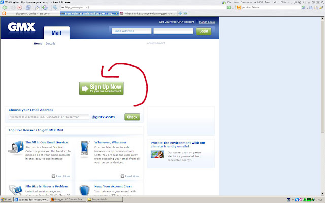 Membuat email dengan domain gmx.us