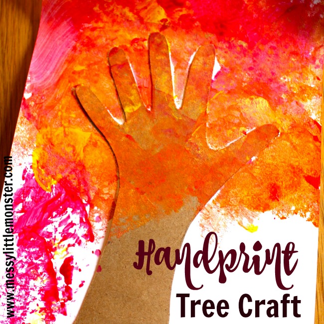 Handprint Autumn Tree Craft - Messy Little Monster