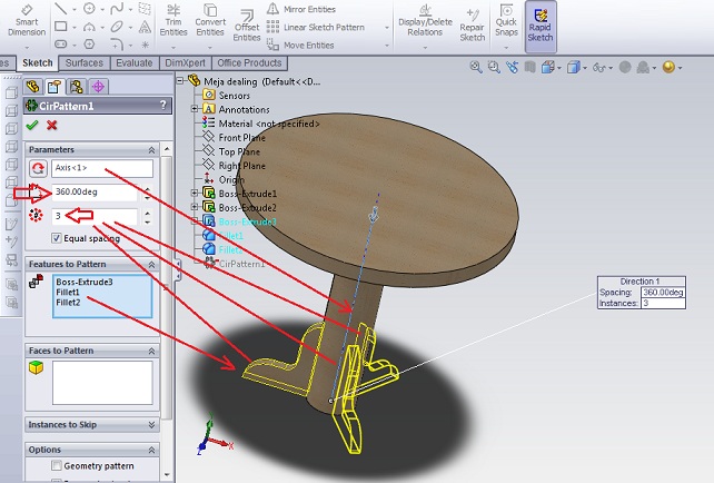 how to crop a design table in solidworks