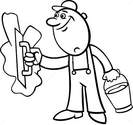 IMAGINI de colorat cu MESERII - Brutar, Bucatar, Profesoara, Zidar ...