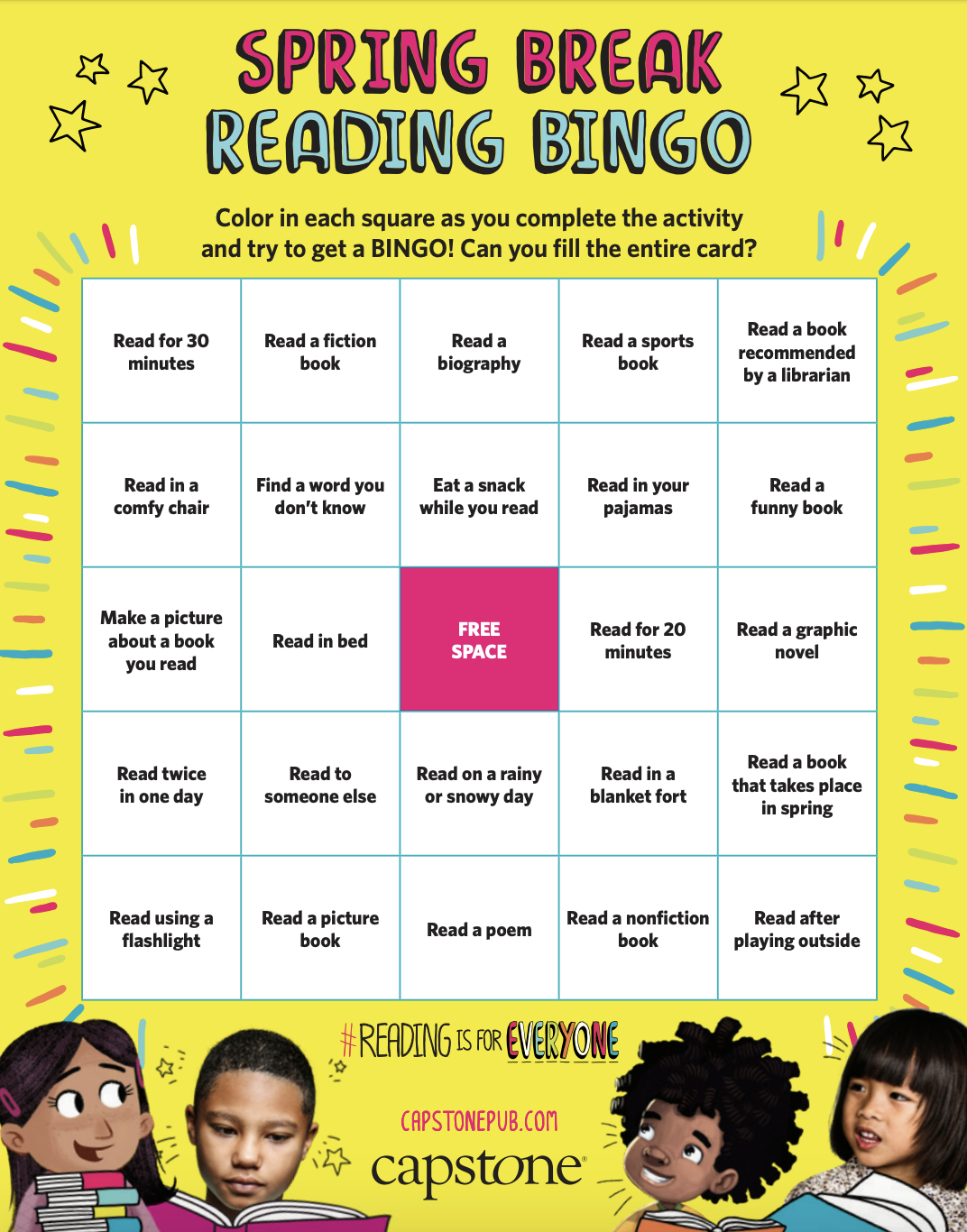 The Library Voice: Spring Break Reading Bingo!