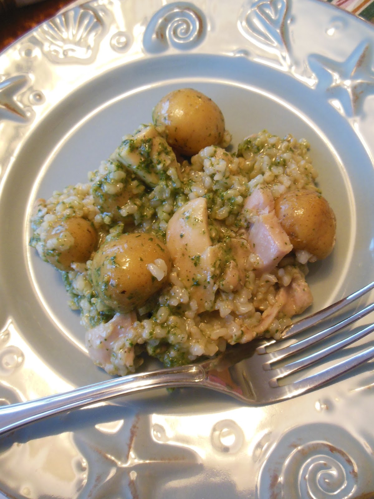 Pesto Chicken and Brown Rice with Baby Potatoes, | Scratch Made Food ...