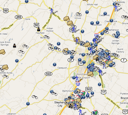SpotCrime - The Public's Crime Map: Frederick County, VA -- Mapped!
