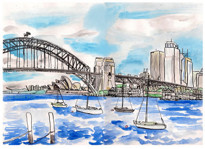 Urban Sketchers Australia: Sydney Harbour - From McMahons Point