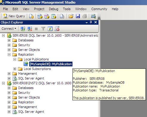 SQL Server Hints: Sample Replication Peer-To-Peer SQL Server 2008
