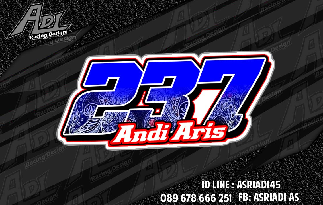 DESAIN NOMOR START DAN NAMA ADI RACING DESAIN