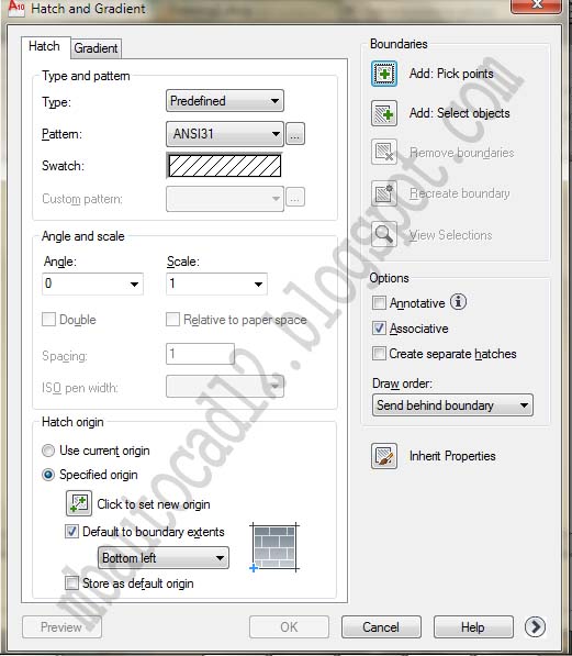 cara membuat hatch - belajar autocad