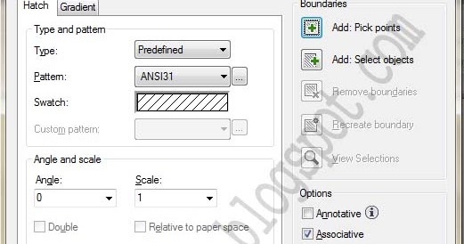 cara membuat hatch - belajar autocad
