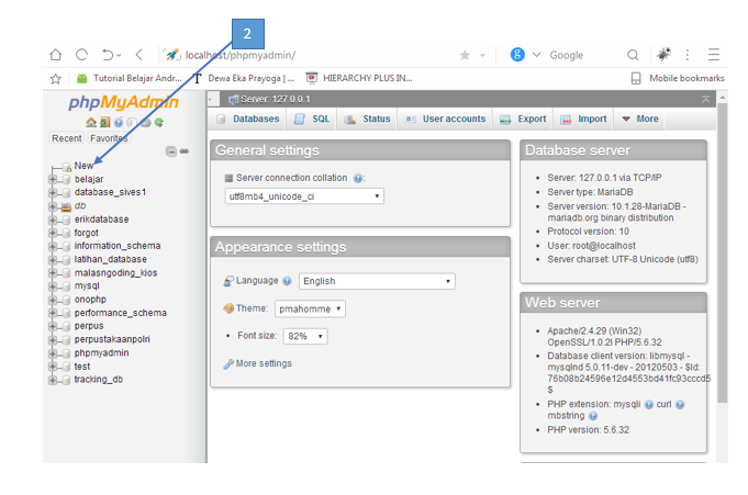 mambuat database dengan Phpmyadmin #tutorial part 2