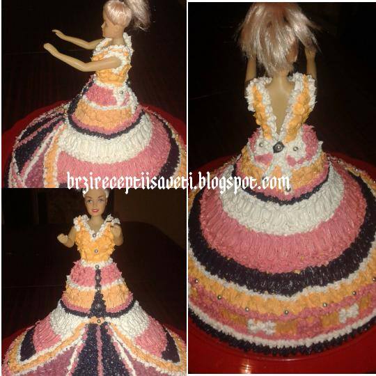 Brzireceptiisaveti.blogspot.com: Rodjendanska barbi torta za princeze