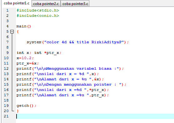 Pointer Dalam Bahasa Pemrogram C | RizkiBlogSpot