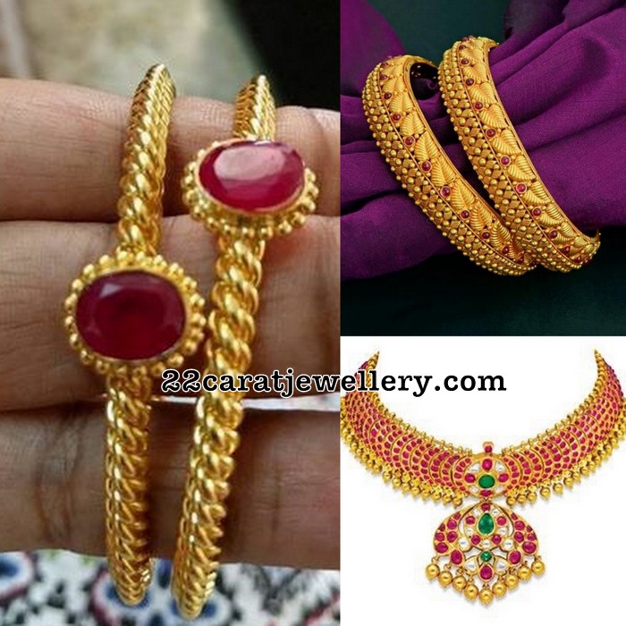 Temple Necklace Bangles - Jewellery Designs