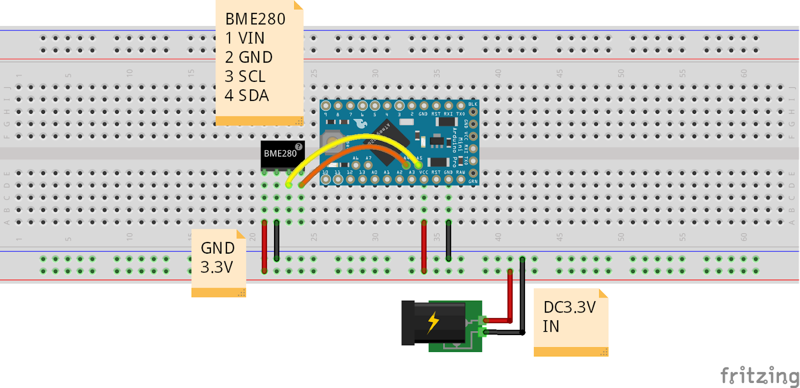 音源とオーディオの電子工作(予定) 温度・湿度・気圧センサーのbme280をarduino Pro Miniで使う。