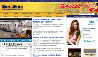 Sinulog Festival 2012 Live streaming Routes and Basilica thru Sun Star ...