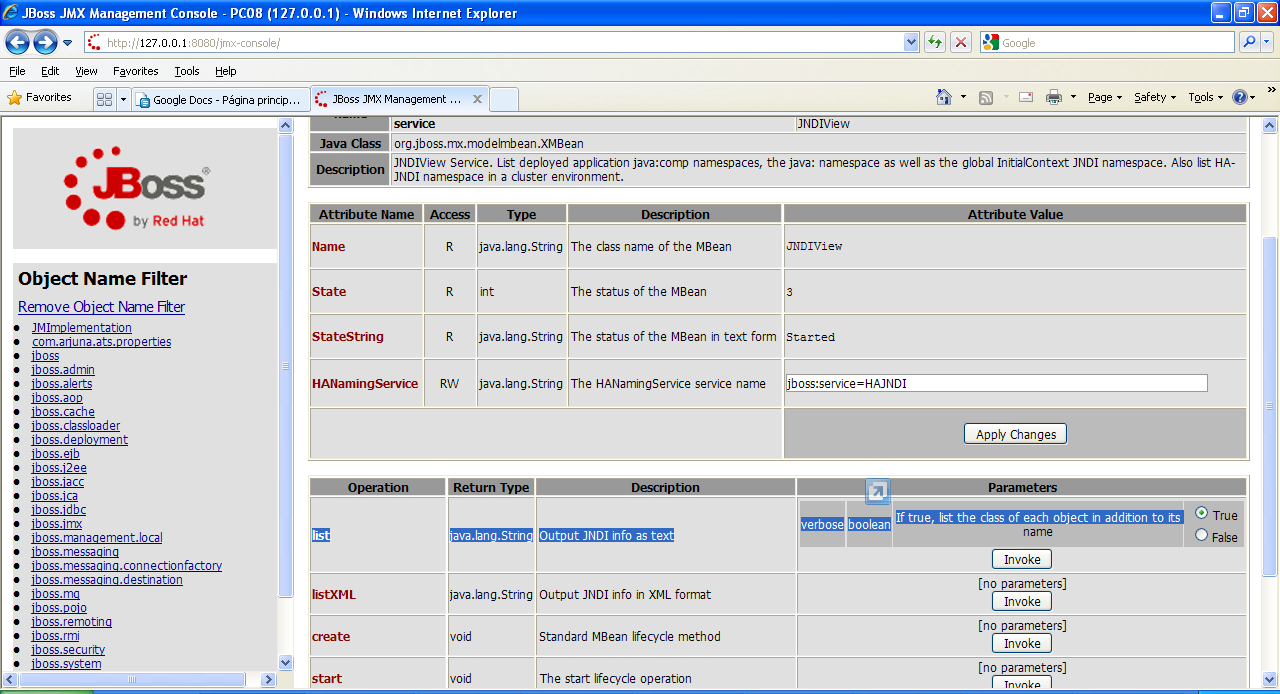 El JNDI View - datastore en JBoss EAP 5.0. - jmx-console y admin-console ~ El diario de un Developer