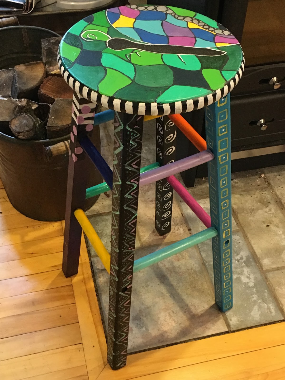 Barefootweaver: Stool Painting