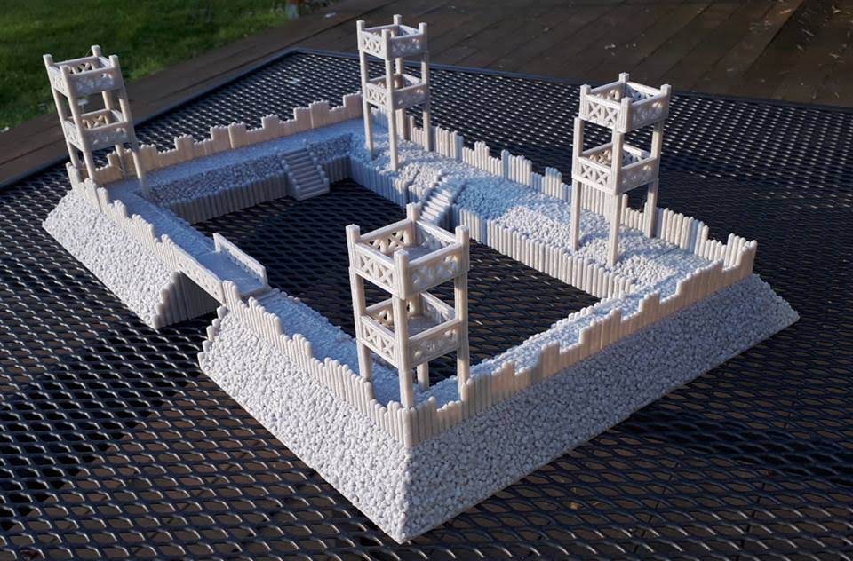 10mm Wargaming: Progress on 10mm Roman Fort from Printable Terrain