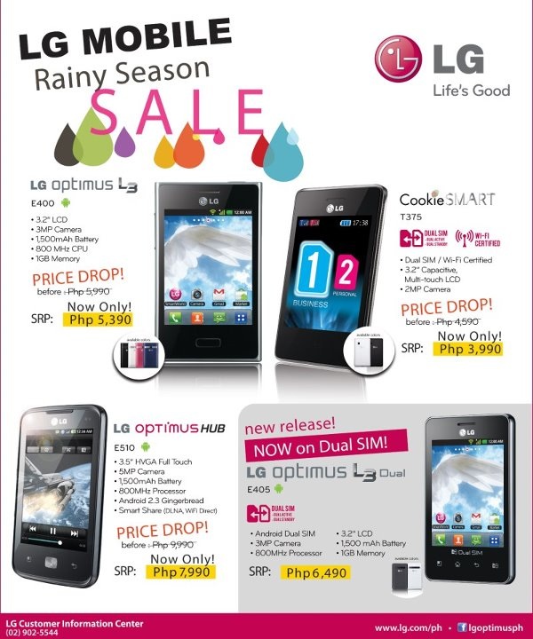 LG Mobile Philippines Rainy Season Sale: PRICE DROP on LG CookieSMART ...