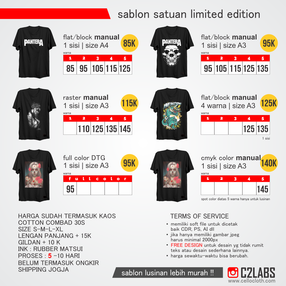 Harga Sablon Kaos Satuan Manual Rubber | Sablon Kaos Online