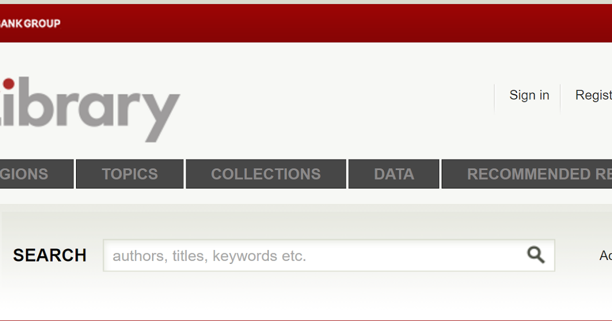 Sharing Knowledge: World Bank eLibrary