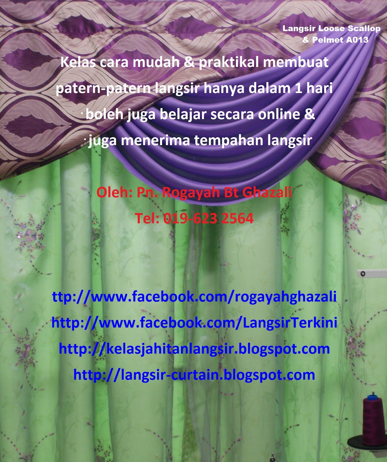 Langsir Loose Scallop & Pelmet A013