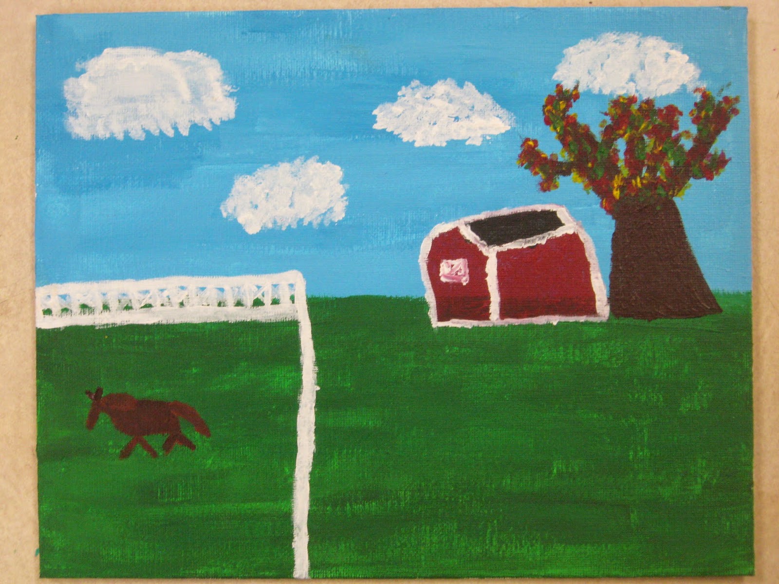 Miss Young's Art Room: More 6th Grade Landscape Paintings on Canvas