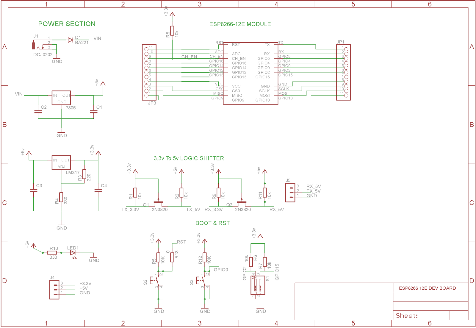 Electronic Hobbyist: ESP8266 ESP12-E Development Board