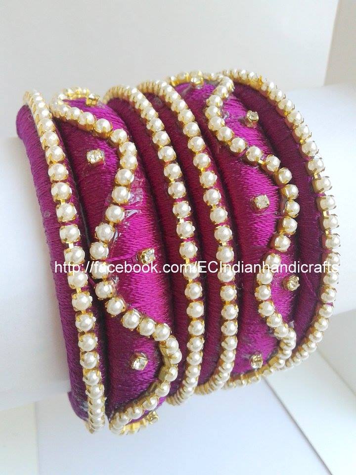 Easy Crafts - Explore your creativity: Silk thread bangle designs - Part 1