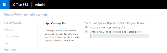 SharePoint Elementary: Creating App Catalog in sharepoint online