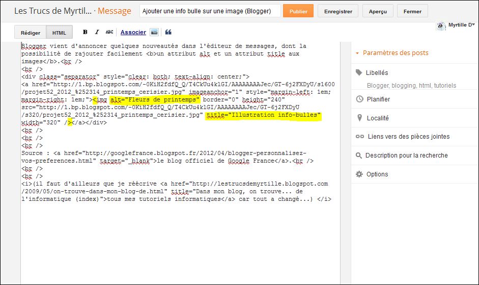 Les Trucs De Myrtille Ajouter Une Info Bulle Sur Une Image Blogger