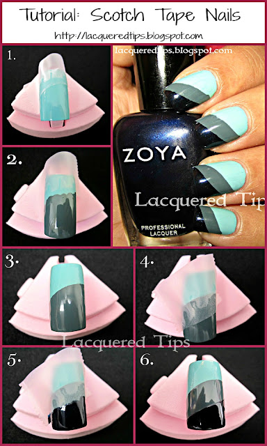 LACQUERED TIPS: Tutorial: Scotch Tape Nails