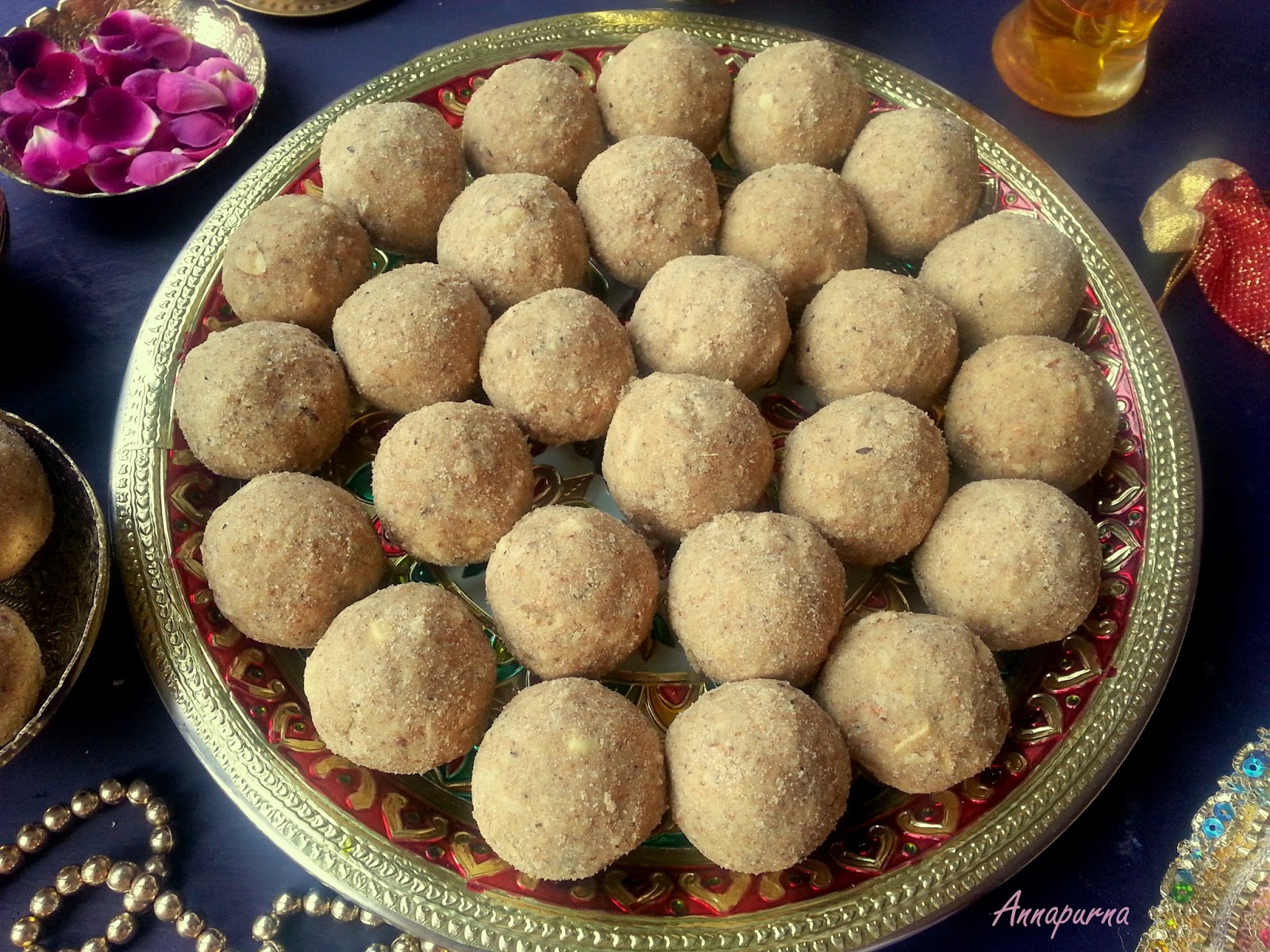 Annapurna: Whole Wheat Flour Ladoo With Edible Gum and Dry Fruits ...