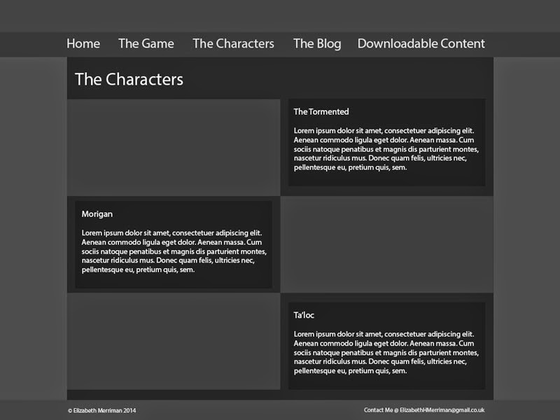 Multimedia Project Blog: The Website: The Characters Prototype