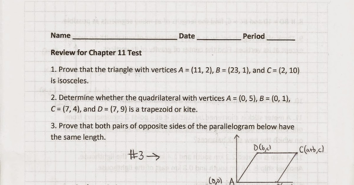 Geometry, Common Core Style: Review for Chapter 11-12 Test (Day 101)