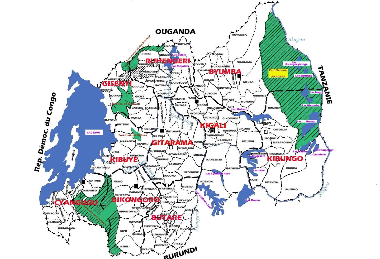 Ruanda | Mapas Geográficos de Ruanda