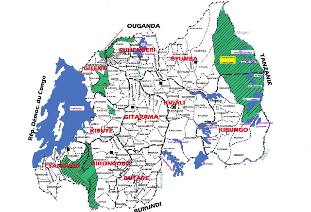 RWANDA - GEOGRAPHICAL MAPS OF RWANDA ~ Klima Naturali™