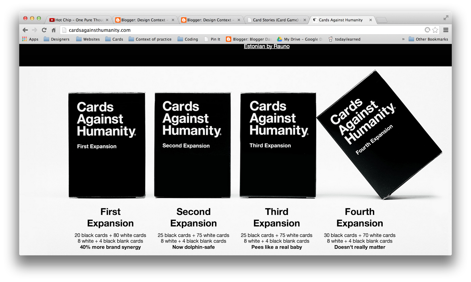 Design Context: Design for Web: Card Game and Game websites