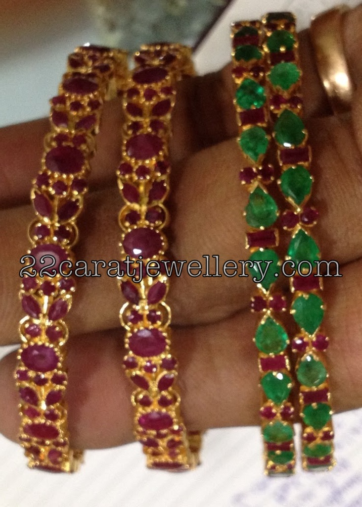 Ruby's and Emeralds Bangles Gallery Sets - Jewellery Designs