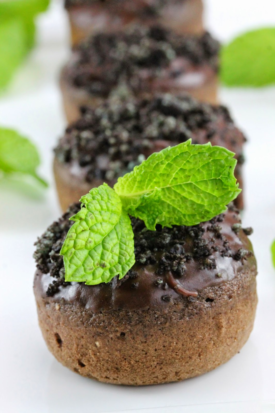 Baked Chocolate Donuts with Mint Frosting - Cafe Delites